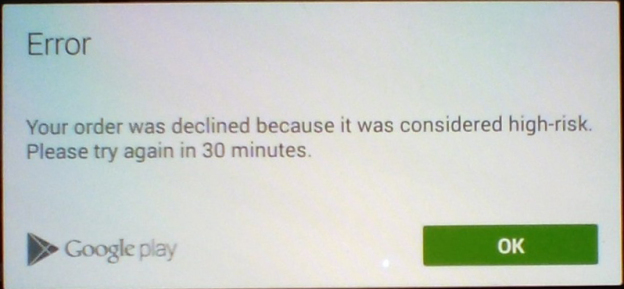 Your order was declined because it was considered high-risk (Fix)