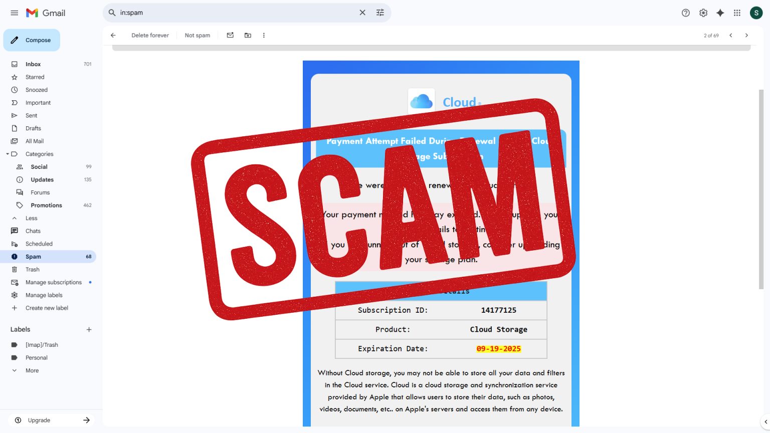 Cloud Storage Email Scam – How to Recognize, Avoid, and Remove Threats