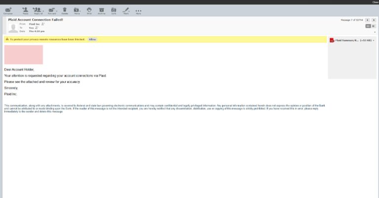 Fake Plaid Email Scam Spreads Malware through PDF Attachments