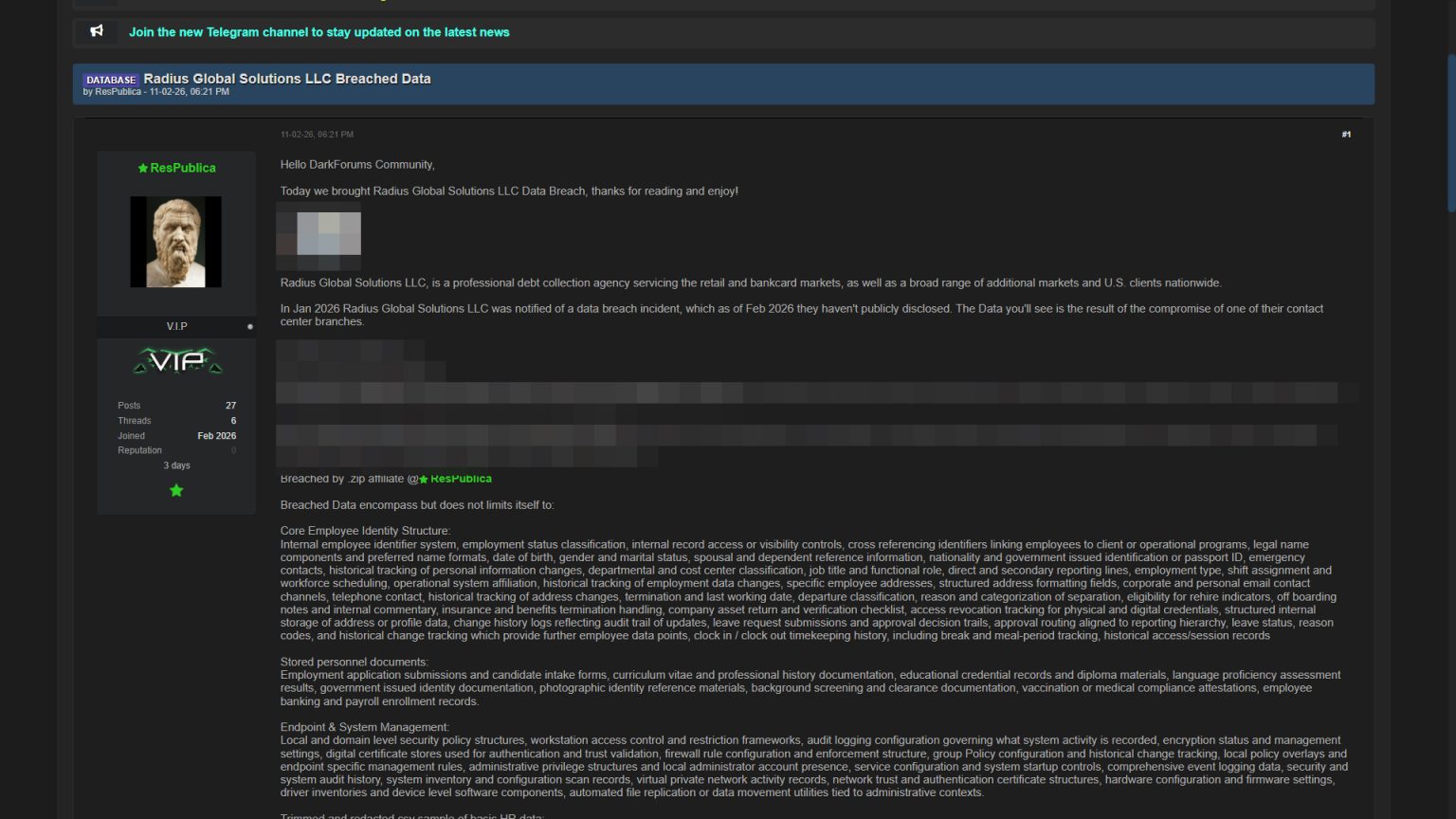 Radius Global Solutions Data Breach Claim Describes HR And Contact ...